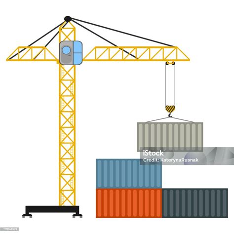 컨테이너 배송 크레인 부두에서 화물 컨테이너의 스택 벡터 그림입니다 화물 컨테이너에 대한 스톡 벡터 아트 및 기타 이미지 화물 컨테이너 더미 모던 양식 Istock