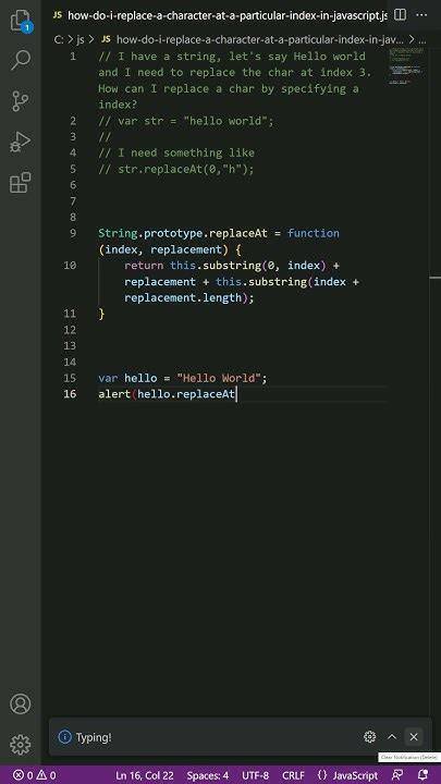 String How Do I Replace A Character At A Particular Index In Javascript Youtube