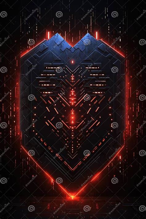 Binary Code And Shield Symbol On A Dark Background Stock Illustration Illustration Of