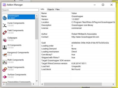 Grasshopper Document List External Dependencies Installed Plugins