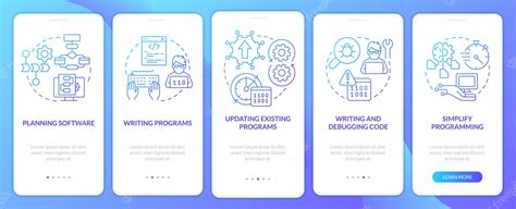 Premium Vector Programming Skills Blue Gradient Onboarding Mobile App Screen