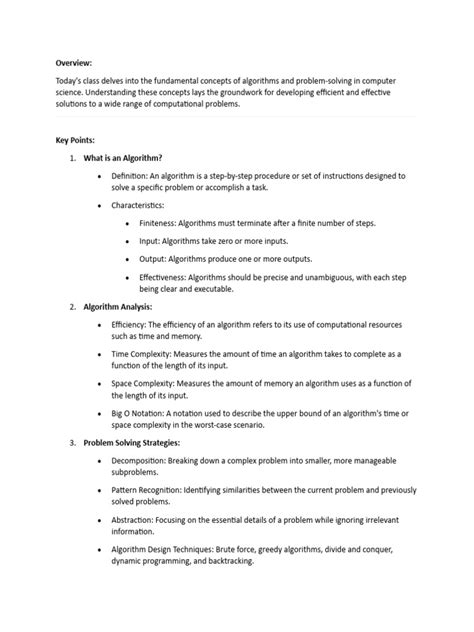 Class Note Pdf Algorithms Computational Complexity Theory