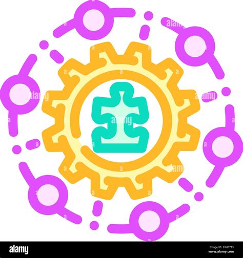 System Integration Business Process Color Icon Vector Illustration