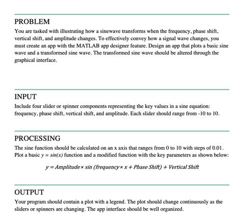 Problem You Are Tasked With Illustrating How A Sinewave Transforms When