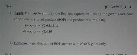 Solved A Apply K Map To Simplify The Boolean Expression F