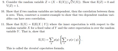 solved 9 consider the random variable z x−e x v x