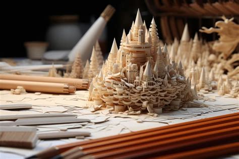 Creative Paper Different Colorful Pencils Generate Ai Stock Image Image Of Craft Notebook