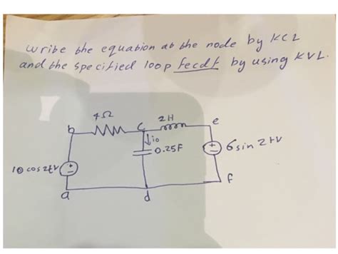 solved write the equation at the node by kcl and the