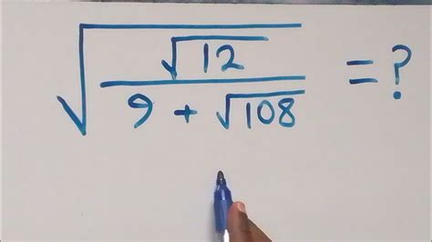 Nice Square Root Simplification Math Olympiad Youtube