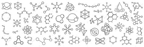 Molecule Model Or Structure Of The Substance Structure Flat Design Vector Structure Flat