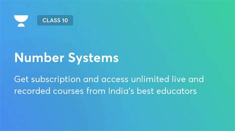 Number Systems Cbse Class 10 Unacademy