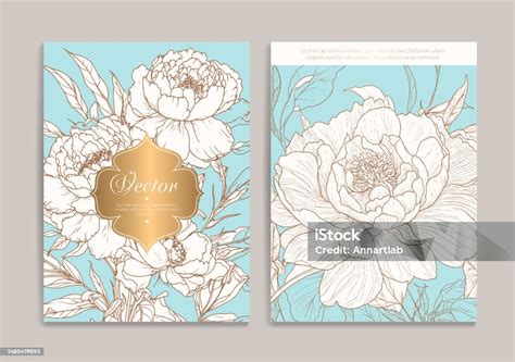 벡터 모란 장식 패턴이 있는 고급 초대 카드 디자인 빈티지 템플릿입니다 배경과 벽지에 사용할 수 있습니다 우아하고 고전적인 벡터