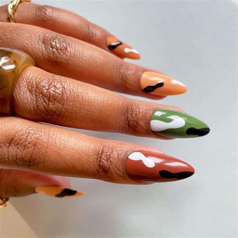 Camo French Tip Nail Designs