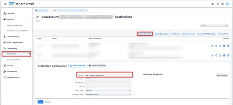 create destination to trigger process from any service sap tutorials