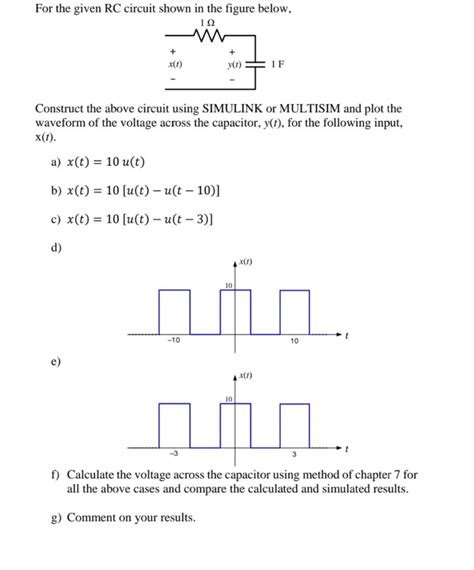 Solved For The Given RC Circuit Shown In The Figure Below Chegg Com