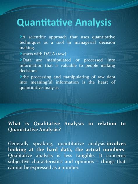 Intro Quantitative Analysis Pdf Statistics Quantitative Research