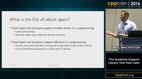 cppcon 2016 neil macintosh “the guideline support library one year