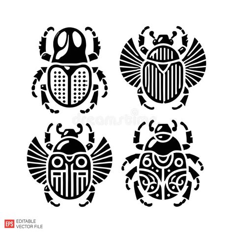 Flying Scarab Beetle With Open Wings Line Art Vector Design Generative