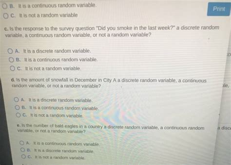 Solved Determine Whether The Random Variable Is Discrete Or Continuous 1 Answer
