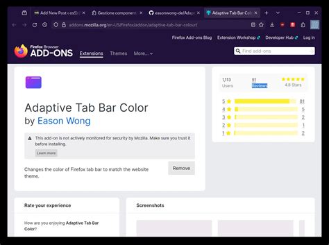 Color Firefox Like Web Pages With Adaptive Tab Bar Color