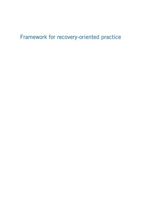 Framework For Recovery Oriented Practice Pdf