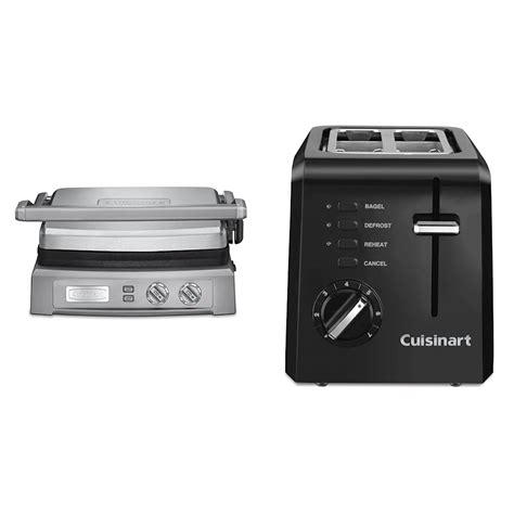 Cuisinart Gr 150p1 Deluxe Electric Griddler Stainless Steel And Cpt 122bk 2 Slice Compact Plastic