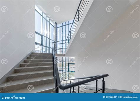 Stairs Emergency And Evacuation Exit Stair In Up Ladder In A New Office