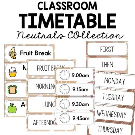 Classroom Timetable Display With Analogue Clocks And Times Teachie Tings Time Saving Teacher