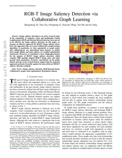 Rgb T Image Saliency Detection Via Collaborative Graph Learning Deepai