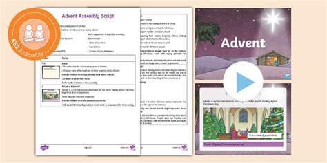 Ks2 Advent Assembly Script And Powerpoint Assembly Pack