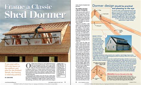 Frame A Classic Shed Dormer Fine Homebuilding