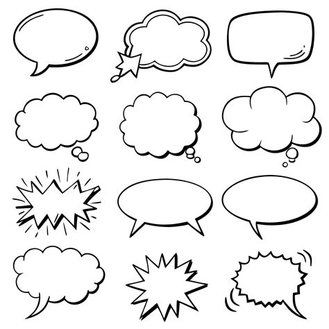 Set Of Blank Speech Bubbles In Different Shapes Isolated On White Background Premium Ai
