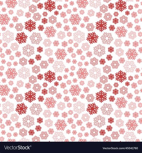 Red Snowflake Seamless Pattern For Christmas Vector Image