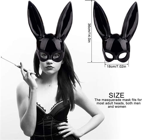 Jk Rabbit Ears Mask Black Masquerade Sexy Bunny Mask Half Face For