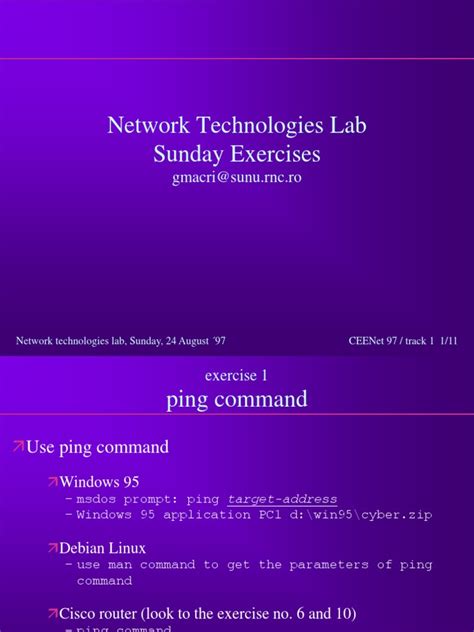 Network Technologies Lab Exercises Configuring A Cisco Router For Ping Traceroute Static