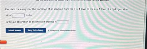 Solved Calculate The Energy For The Transition Of An