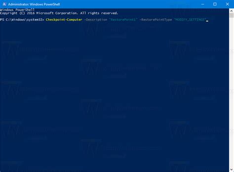 Create A Restore Point In Windows 10 With Powershell