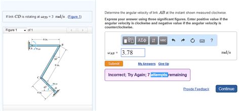 Solved If Link CD Is Rotating At Omega CD Rad S Figure Chegg