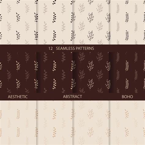 Premium Vector Aesthetic Patterns Boho Patterns Set Of Seamless Pattern In Boho And Aesthetic