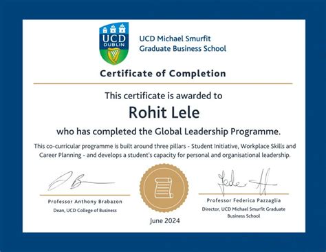 I Am Thrilled To Announce That I Have Successfully Completed The Global Leadership Programme
