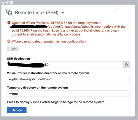 Vtune Profiler Error When Connecting Through Ssh Remote Intel Community