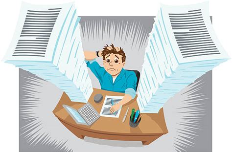 Too Many Papers On Desk Illustrations Royalty Free Vector Graphics