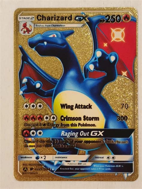 Charizard Gx Pokemon Gold Foil Fan Art Card Eur 092 Picclick Fr