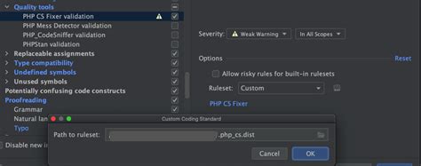 php cs fixer integration inspection necessary when i just want to run