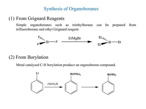Organoborane Or Organoboron Compounds Pptx