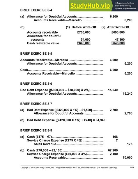 Accounting For Receivables Assignment Classification Table Learning