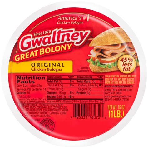 Gwaltney Bologna Chicken Original Fig App