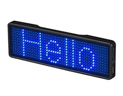 Programmable LED Digital Scrolling Name Tag ID Badge For Ham Radio BLUE COLOR Display