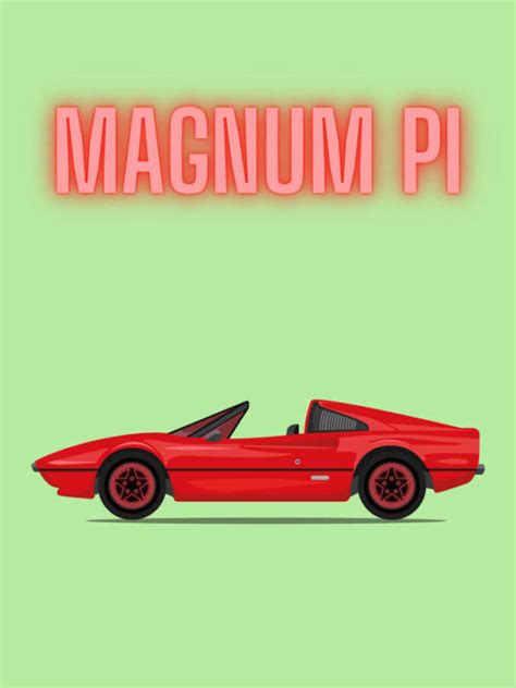Magnum Pi Ferrari 308 Gts Poster Winter Museo
