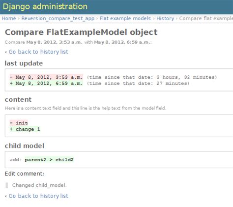 Github Jediedjango Reversion Compare Add Compare View To Django Reversion For Comparing Two
